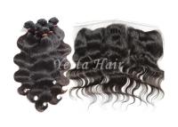 China Full Cuticles Body Wave Unprocessed 8A Virgin Hair With Lace Closure for sale