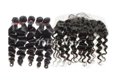 China Grade 8A Virgin Hair Loose Wave Lace Frontal Closure 12-30 Inch 100g for sale