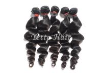 China 8A Virgin Brazilian Loose Wave Human Hair Weave 12-32 Inch Natural Black for Black Women for sale
