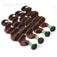 China 7A Virgin Hair Extensions Dark Brown Wavy 100g 12-30 Inch No Chemical for sale