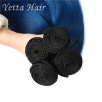 China 8A Virgin Hair Ombre Blue Straight Human Hair Extensions 12-24 Inch 100g for sale