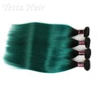 China Dark Root Green Brazilian Virgin Remy Human Hair Straight Weave 12-24 Inch 8A Grade for sale