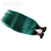 China Dark Root Green Brazilian Virgin Remy Human Hair Straight Weave 12-24 Inch 8A Grade for sale
