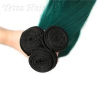 China Dark Root Green Brazilian Virgin Remy Human Hair Straight Weave 12-24 Inch 8A Grade for sale