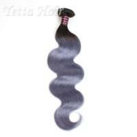 China Two Tone Grey Curly Virgin Brazilian Remy Human Hair Extensions 8A Grade 12-24 Inch for sale