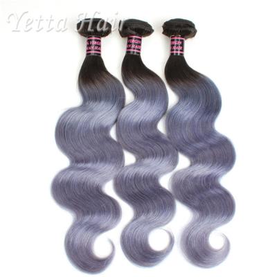 China Two Tone Grey Curly Virgin Brazilian Remy Human Hair Extensions 8A Grade 12-24 Inch for sale