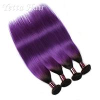 China 8A Virgin Russian Remy Hair Extensions Silky Straight Purple 100g 12-30 Inch for sale