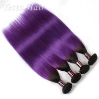 China 8A Ombre Purple Two Tone Virgin Hair Extensions 100g 12-30 Inch No Chemical for sale