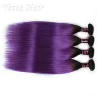 China 8A Ombre Purple Two Tone Virgin Hair Extensions 100g 12-30 Inch No Chemical for sale