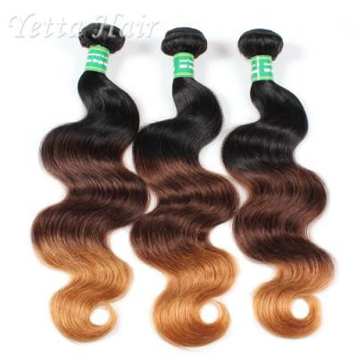 China 100% Human Hair Ombre Extensions 3 Tone Color No Tangle No Shedding 10-30 Inch 7A Grade for sale