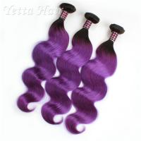 China Ombre Virgin Russian Human Hair Burgundy Hair Extensions 18inch 100g for sale