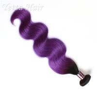 China Ombre Virgin Russian Human Hair Burgundy Hair Extensions 18inch 100g for sale