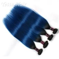 China Straight Peruvian Dark Roots Blue Ombre 100% Virgin Human Hair Extensions 12-32 Inch for sale
