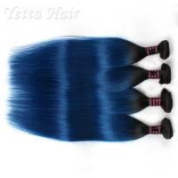 China Straight Peruvian Dark Roots Blue Ombre 100% Virgin Human Hair Extensions 12-32 Inch for sale