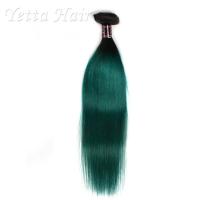 China 1B Green Ombre 100% Virgin Human Hair Extension Silky Straight 12-32 Inch Weave for sale