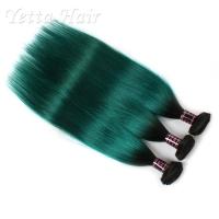 China 1B Green Ombre 100% Virgin Human Hair Extension Silky Straight 12-32 Inch Weave for sale