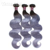 China 7A Virgin Brazilian Human Hair Body Wave Extensions 1B Grey Ombre 12-32 Inch for sale