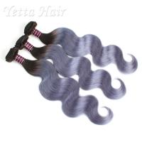 China 7A Virgin Brazilian Human Hair Body Wave Extensions 1B Grey Ombre 12-32 Inch for sale