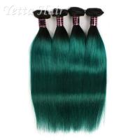 China 1B Green Ombre 100% Virgin Human Hair Extension Silky Straight 12-32 Inch Weave for sale