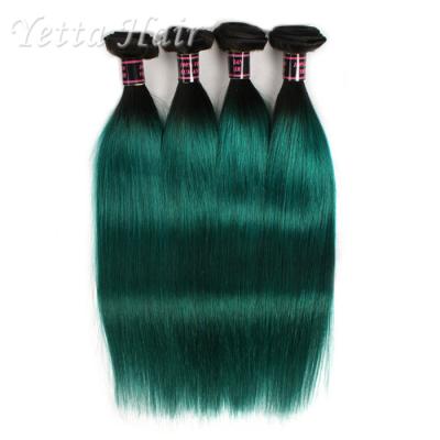 China 1B Green Ombre 100% Virgin Human Hair Extension Silky Straight 12-32 Inch Weave for sale