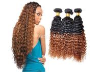 China Highlighted Deep Curly Remy Ombre Human Hair Extensions 12-30 Inch for Black Women for sale