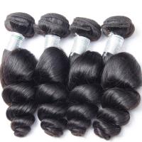 China Loose Wave Peruvian Virgin Human Hair Weave 1B Natural Black 12-30 Inch 100g Bundles for sale