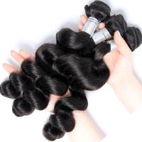 China Loose Wave Peruvian Virgin Human Hair Weave 1B Natural Black 12-30 Inch 100g Bundles for sale