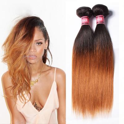 China Grade 7A Ombre Brazilian Straight Human Hair Extensions 1b 30 Color 10-30 Inch 100g for sale