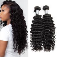China Peruvian Deep Wave Human Hair Weave 100% Virgin Curly Hair Extensions 10-30 Inch 100g for sale