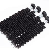 China Peruvian Deep Wave Human Hair Weave 100% Virgin Curly Hair Extensions 10-30 Inch 100g for sale