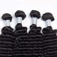 China Peruvian Deep Wave Human Hair Weave 100% Virgin Curly Hair Extensions 10-30 Inch 100g for sale