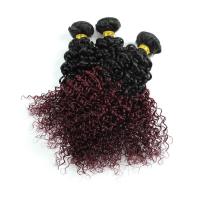 China 8A Brazilian Virgin Hair Ombre Human Hair Extensions 1B 99J Kinky Curly 100g 10-30 Inch for sale