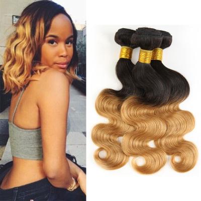 China 1B 30 Two Tone Ombre Brazilian Loose Wave Human Hair Extensions 100g 3.5oz for sale