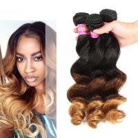 China 7A Grade Peruvian Loose Wave Ombre Human Hair Extensions 100g 12-30 Inch 3 Tone Hair Weave for sale