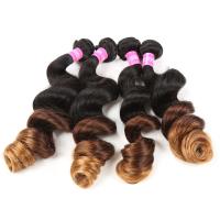 China Blonde 1b/4/27 3 Tone Ombre Remy Human Hair Extensions Brazilian Loose Wave 12-30 Inch for sale