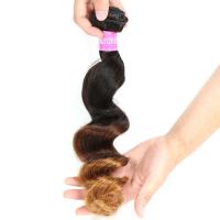 China Blonde 1b/4/27 3 Tone Ombre Remy Human Hair Extensions Brazilian Loose Wave 12-30 Inch for sale