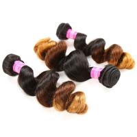 China Peruvian Virgin Human Hair Loose Wave 3 Tone Ombre Weave 1B 4 27 Blonde 100g 12-30 Inch for sale