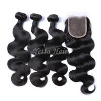 China Malaysian Body Wave Human Hair Bundles 4x4 Closure Unprocessed Virgin Hair 10-30 Inch for sale