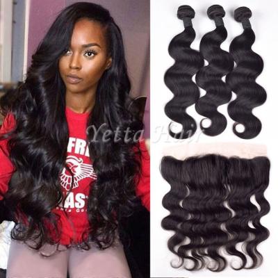 China Malaysian Remy Hair Weave 13x4 Lace Frontal 8-30 Inch Virgin Human Hair Extensions for sale