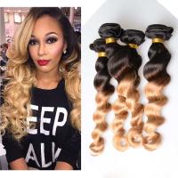 China Brazilian Ombre Remy Human Hair Extensions Loose Wave 10-26 Inch 1B/27 Blonde for sale