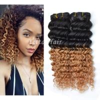 China 7A Grade Deep Wave Ombre Human Hair Extensions 1B/27 Two Tone 100g 10-26 Inch for sale