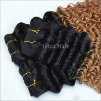 China 7A Grade Deep Wave Ombre Human Hair Extensions 1B/27 Two Tone 100g 10-26 Inch for sale