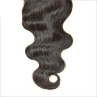 China Brazilian Virgin Hair Body Wave Lace Closure 4x4 Free Middle Part No Tangle 130 Density for sale