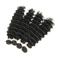 China Peruvian Virgin Human Hair Deep Curly Weave 8A Grade 10-30 Inches Full Ends No Chemical for sale