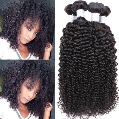 China Virgin Peruvian Kinky Curly Human Hair Weave Bundles 8A Grade 100g 10-30 Inch for sale