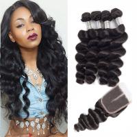 China Peruvian Virgin Hair Wet and Wavy Human Hair Extensions 12-30 Inch with Closure for sale