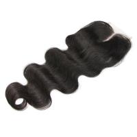 China Brazilian Virgin Hair Body Wave Lace Closure 4x4 Inch 130% Density Free Middle 3 Part for sale