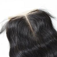 China 4x4 Body Wave Virgin Human Hair Lace Closure Middle Part with Baby Hair Natural Color 130 Density for sale