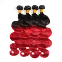 China 3 Bundles 100% Virgin Remy Human Hair Extensions Ombre Body Wave 1B Red 18 Inch for sale