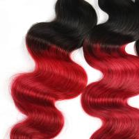 China 3 Bundles 100% Virgin Remy Human Hair Extensions Ombre Body Wave 1B Red 18 Inch for sale
